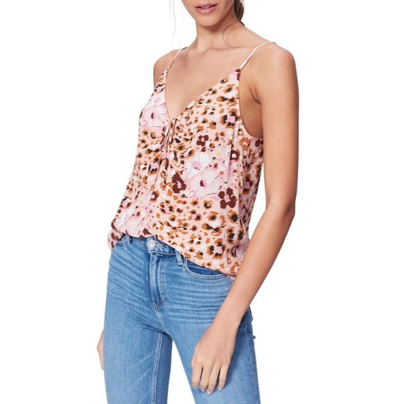 PAIGE | Tops | Paige Isela Leopard Print Cami 0 Silk Camel Tan Camisole ...